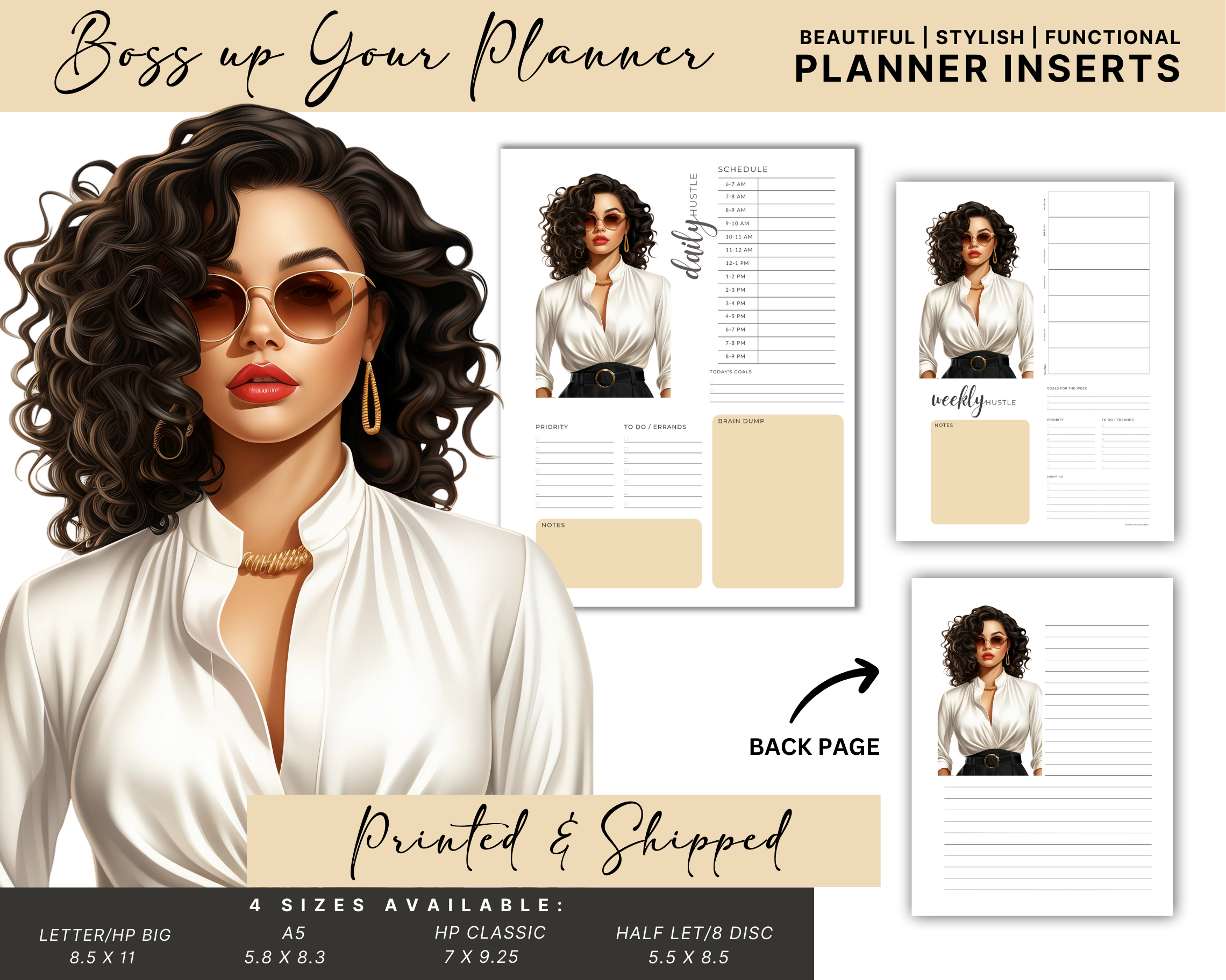 Girl Boss Planner Inserts, Boss Chick Inspired Planner Sheet To Do A5 ...