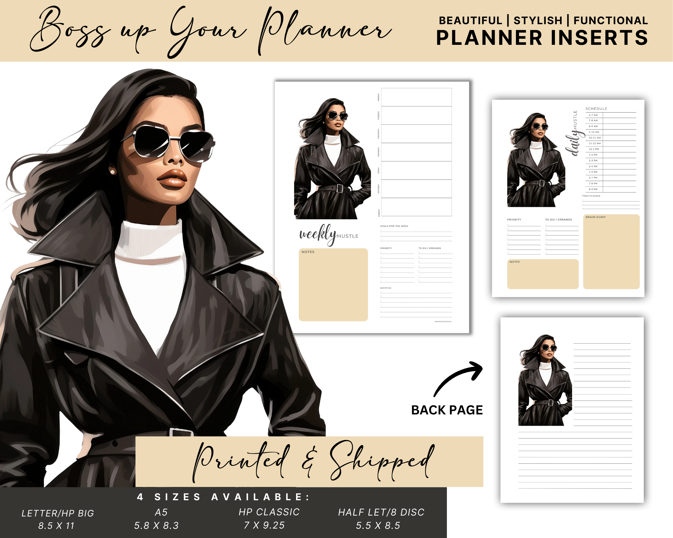 Girl Boss Planner Inserts, Boss Chick Inspired Planner Sheet To Do A5 ...
