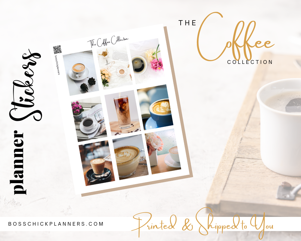The Coffee Collection themed planner stickers for agendas, notebooks ...