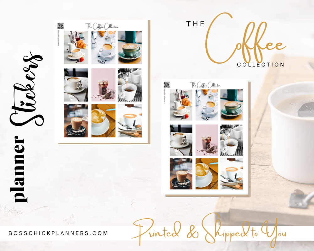 The Coffee Collection themed planner stickers for agendas, notebooks ...
