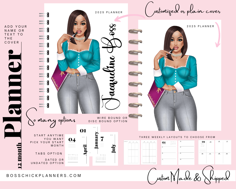 African American Planner Girl - Beautiful 12 Month Planner Build Your ...
