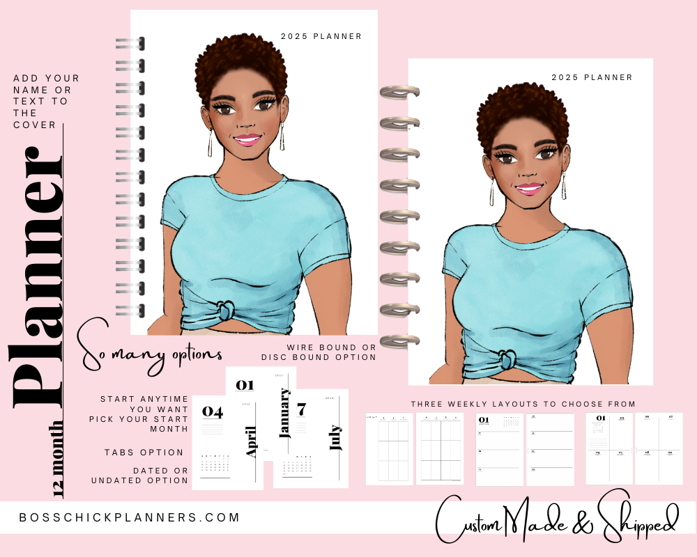 African American Girl - Beautiful 12 Month Planner Build Your Planner ...