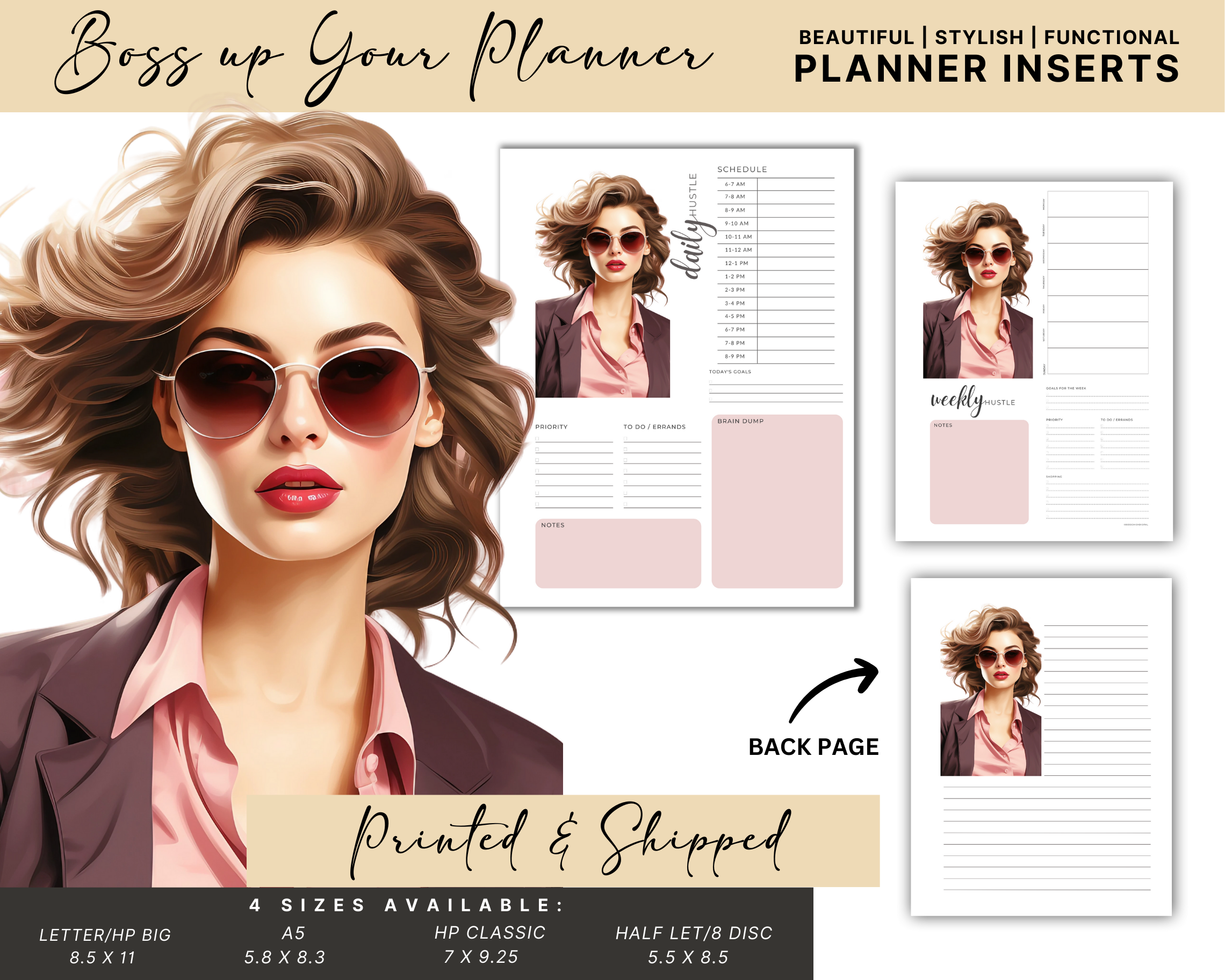 Girl Boss Planner Inserts, Boss Chick Inspired Planner Sheet To Do A5 ...