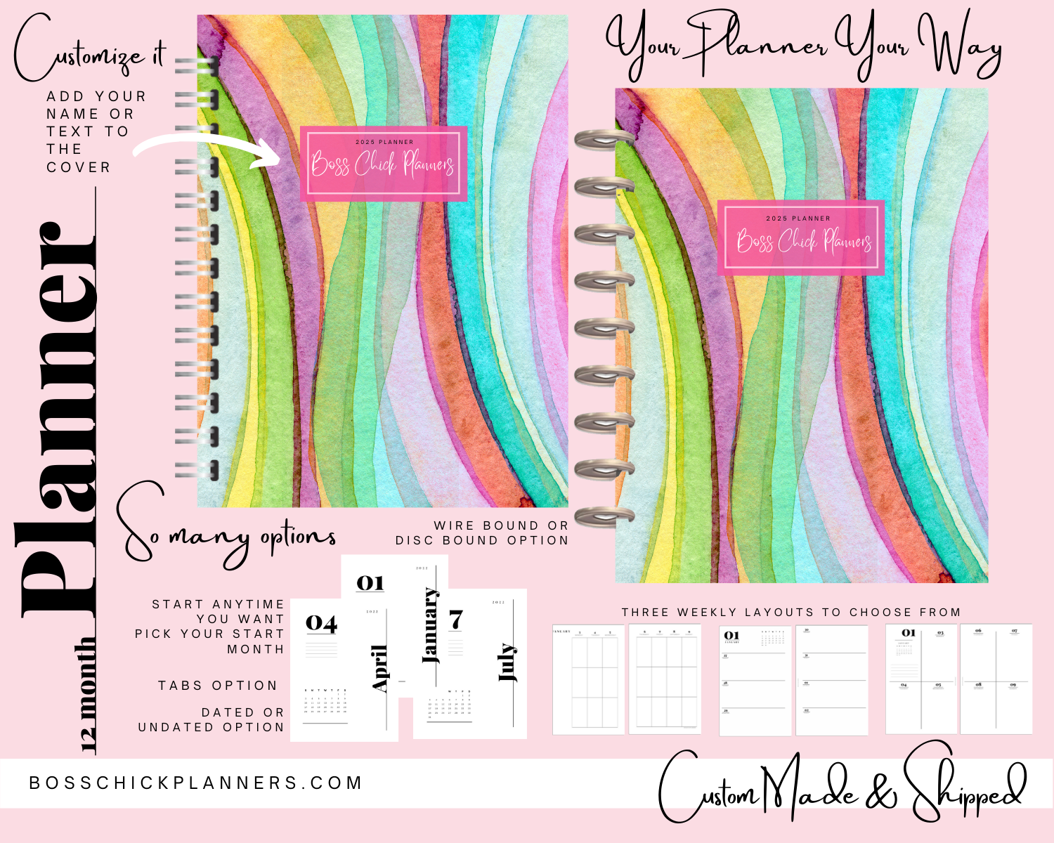 Abstract Art Planner - Beautiful Full Yearly Planner Build Your Planne ...