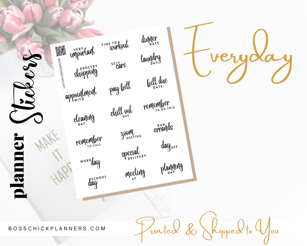 Everyday Planner Sticker Everyday planner stickers for agendas, notebo ...
