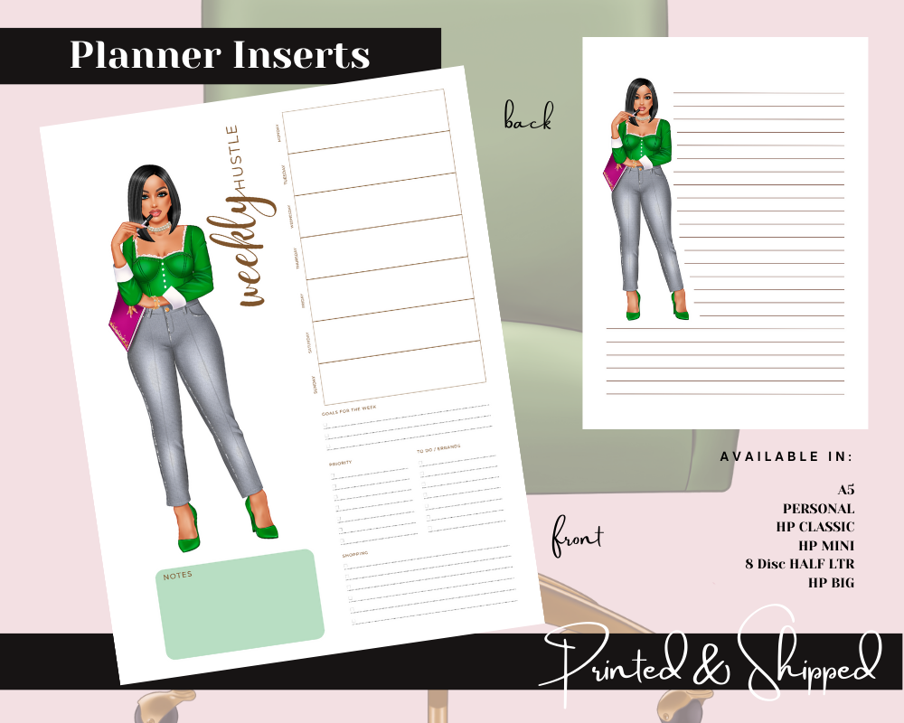 Fashion Theme Printed Planner Inserts for A5 Personal HP Classic Mini ...
